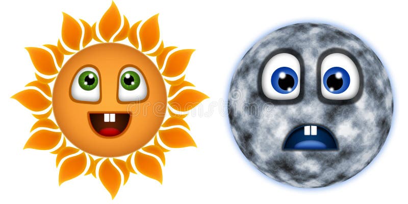 Moon & sun stock vector. Illustration of moon, yellow - 4200573