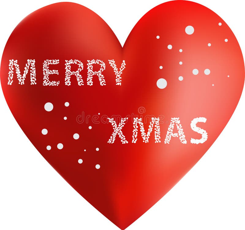Merry Xmas Heart stock vector. Illustration of merry - 46109335