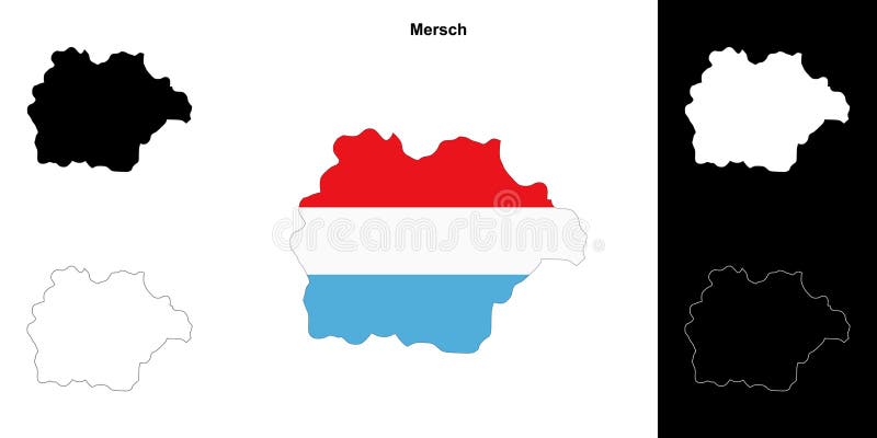 Mersch outline map stock vector. Illustration of boundary - 334990074