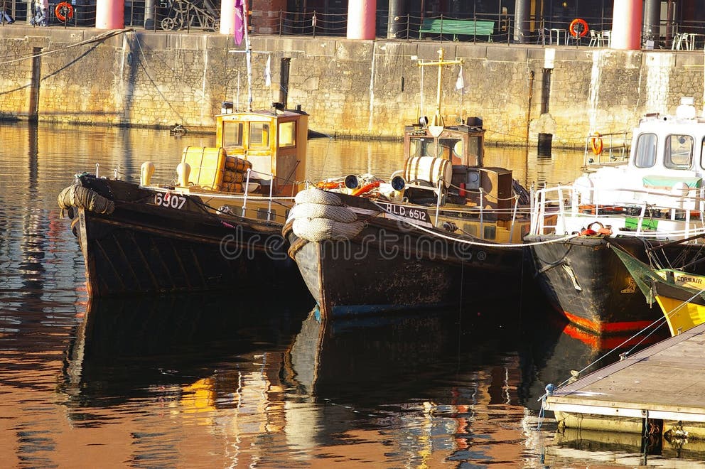 Mersey Boats 01 stock image. Image of front, wall, working - 492075