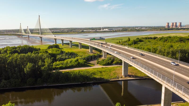 The Mersey Gateway bridge stock photo. Image of track - 247828782