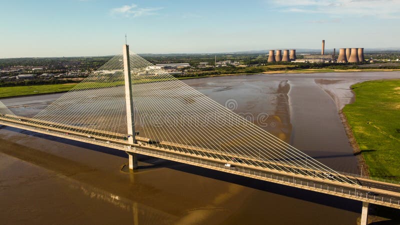 The Mersey Gateway bridge stock photo. Image of waterway - 247828792