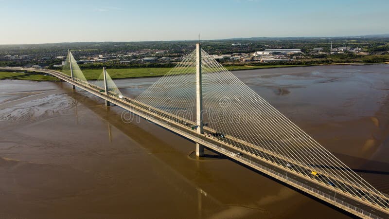 The Mersey Gateway bridge stock image. Image of mersey - 247828801