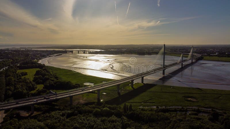 The Mersey Gateway bridge stock image. Image of coast - 247828807