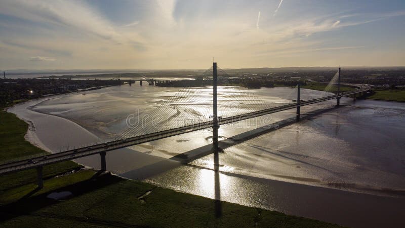 The Mersey Gateway bridge stock image. Image of coast - 247828807