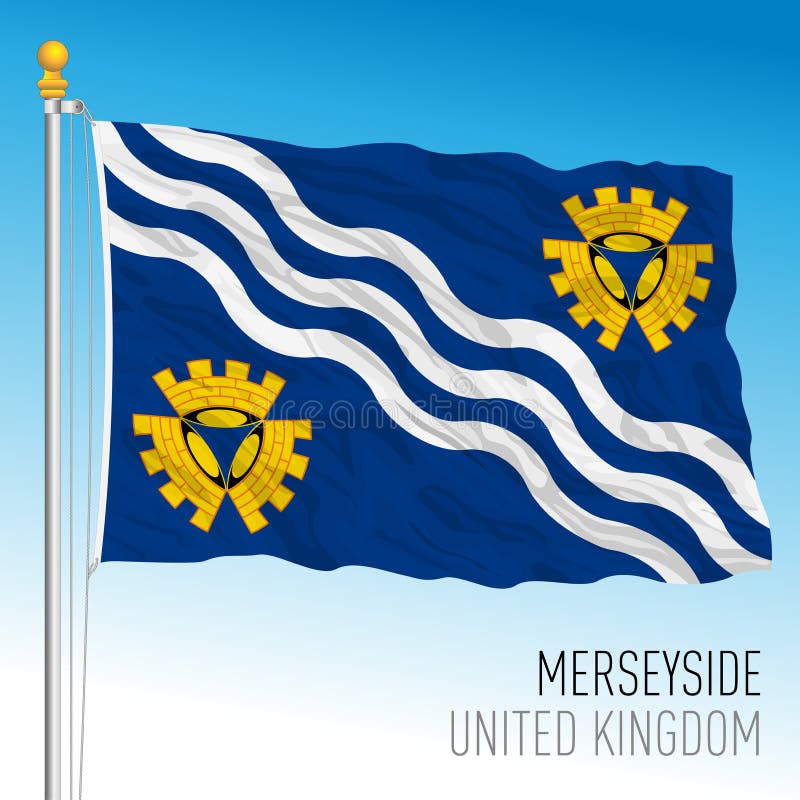 Merseyside Flag, United Kingdom Stock Vector - Illustration of british ...