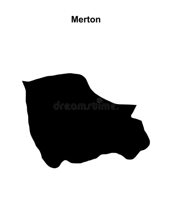 Merton outline map stock vector. Illustration of silhouette - 371645083