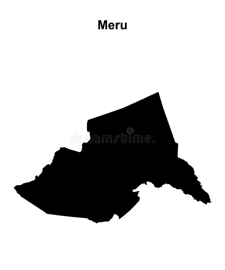 Meru outline map stock vector. Illustration of outline - 360470793