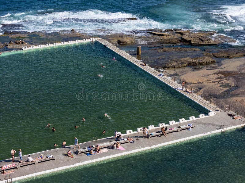 Merwether Ocean Baths editorial stock photo. Image of swimming - 354036763
