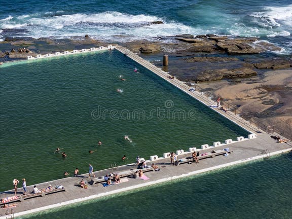 Merwether Ocean Baths editorial stock photo. Image of swimming - 354036763