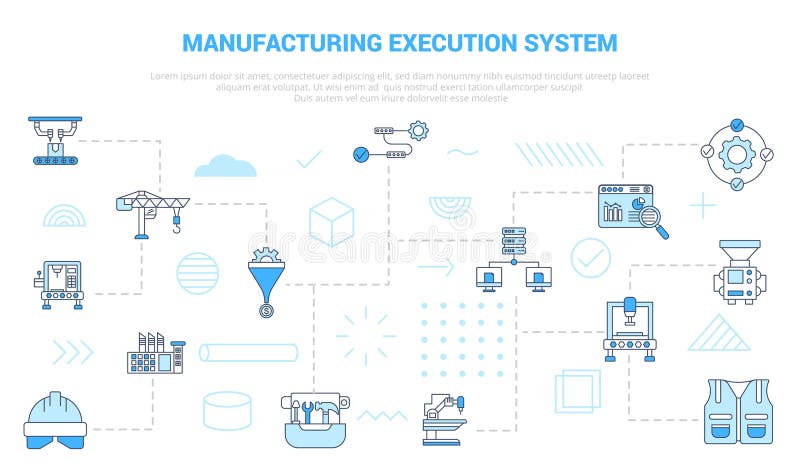 Mes Concept with Icon Set Template Banner with Modern Blue Color Style ...