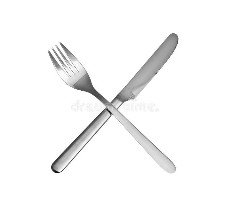 Gekruist vork en mes stock foto. Image of werktuig, zilver - 12138456