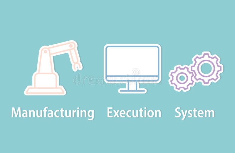 MES Manufacturing Execution System Concept- Stock Vector - Illustration ...