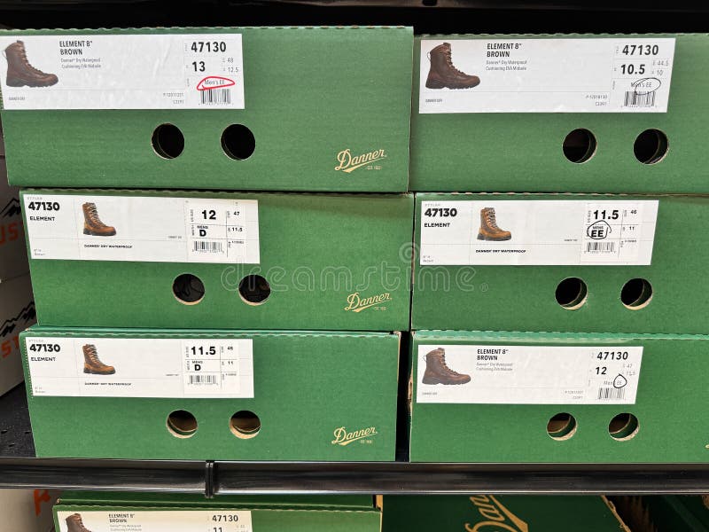 Display of Danner Work Boots in Boxes at a Retail Store Editorial Stock ...