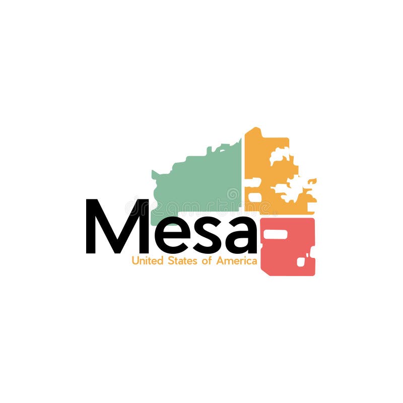 Mesa City Map Geometric Illustration Creative Logo Stock Vector ...