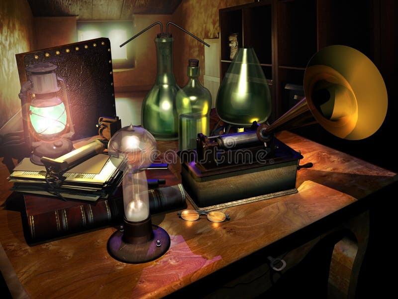 Mesa do inventor ilustração stock. Ilustração de descubra - 42671750