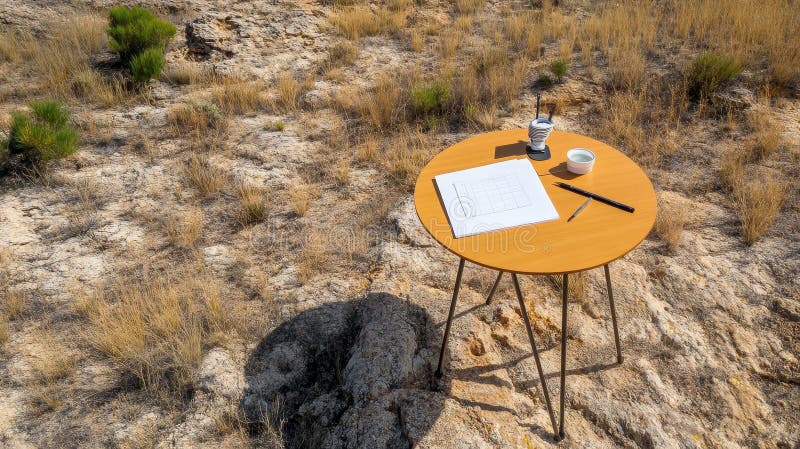 Mesa Ecology Field Study Table a Research Table Sits on a Rocky Mesa ...