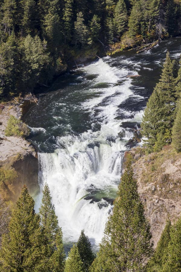 Mesa Falls on Henrys Fork River. Idaho Stock Image - Image of fork ...