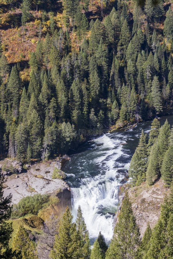 Mesa Falls on Henrys Fork River. Idaho Stock Image - Image of park ...