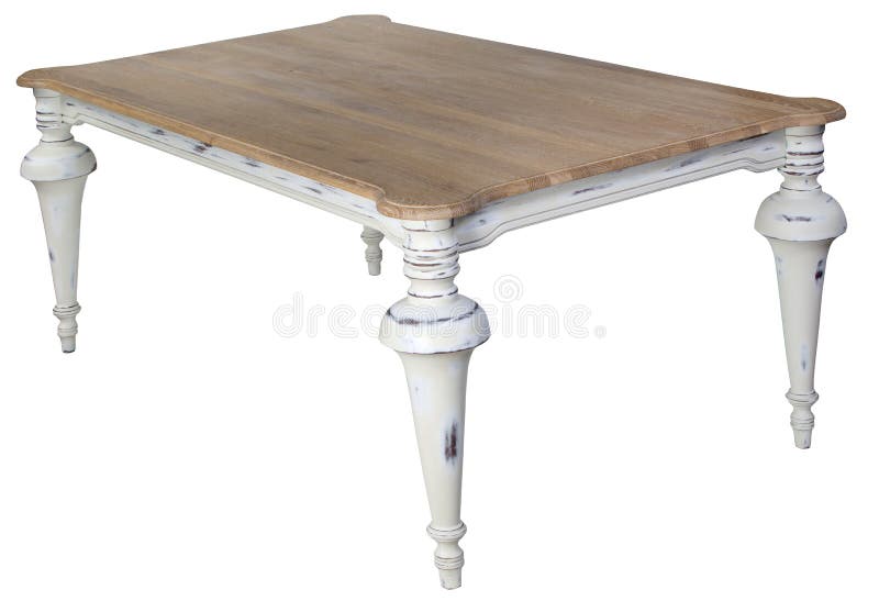 Mesa Rectangular De Madera Con Pierna Rizada Foto de archivo - Imagen ...