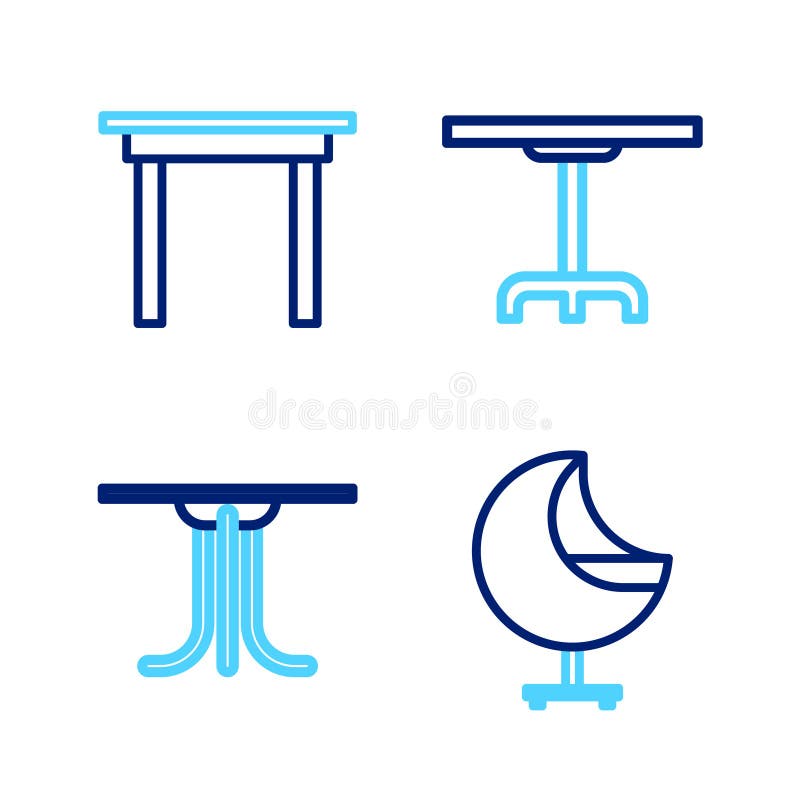 Mesa Redonda Y Icono De Madera. Vector Stock de ilustración - Ilustración de restaurante, pierna ...