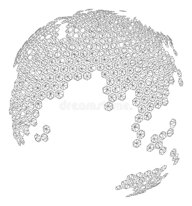 Abstract Dotted Earth Globe Polygonal Frame Vector Mesh Illustration ...