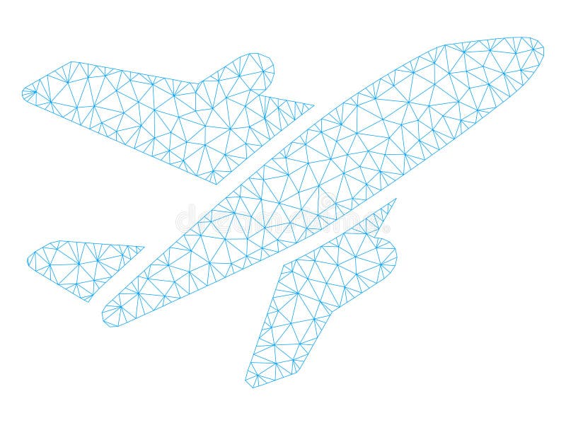 Aircraft Polygonal Frame Vector Mesh Illustration Stock Vector ...