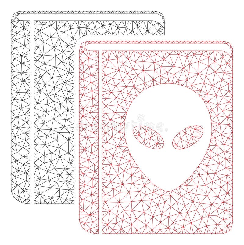 Alien Library Polygonal Frame Vector Mesh Illustration Stock Vector ...