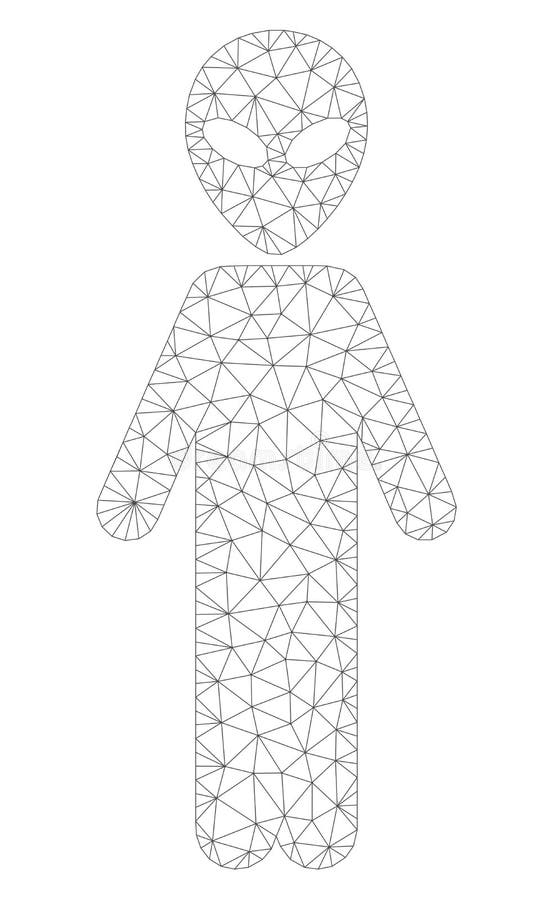 Alien Person Polygonal Frame Vector Mesh Illustration Stock Vector ...
