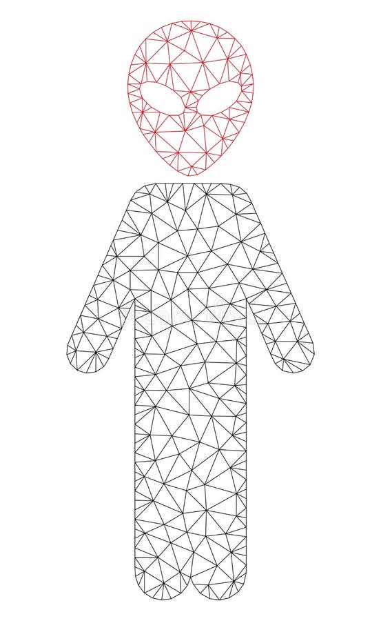 Alien Polygonal Frame Vector Mesh Illustration Stock Vector ...