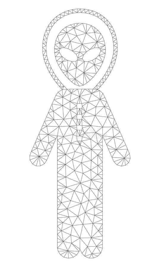 Alien Space Armor Polygonal Frame Vector Mesh Illustration Stock Vector ...