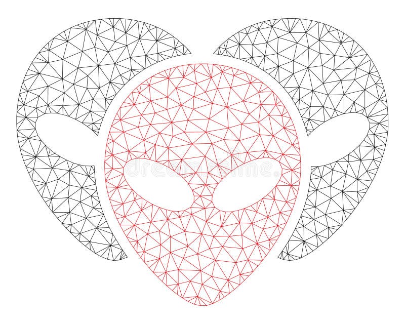 Alien Visitor Heads Polygonal Frame Vector Mesh Illustration Stock ...