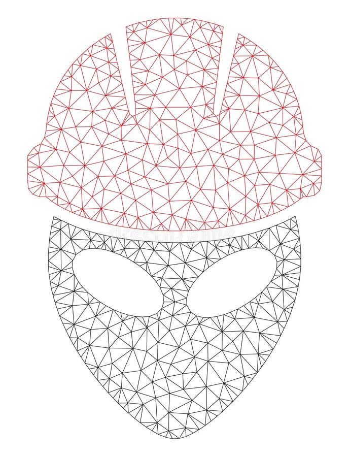 Alien Worker Polygonal Frame Vector Mesh Illustration Stock Vector ...