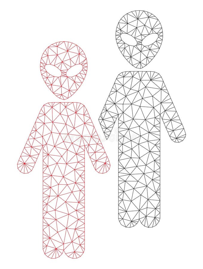 Aliens Polygonal Frame Vector Mesh Illustration Stock Vector ...