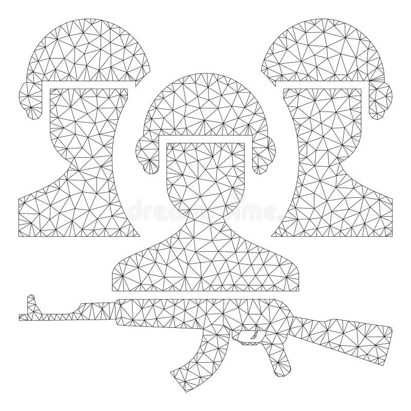Army Polygonal Frame Vector Mesh Illustration Stock Vector ...