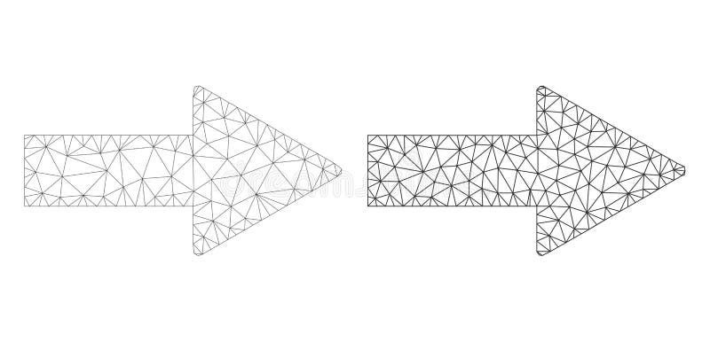 Mesh Arrow Direction Icon Versions in Polygonal Wire Frame Vector Style ...