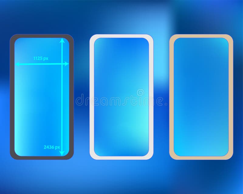 Mesh, Azure Colored Phone Backgrounds Kit. Stock Vector - Illustration ...