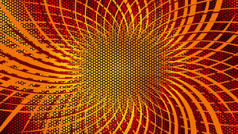 Mesh Background with Circular Radial Swirl Lines on Red Yellow ...