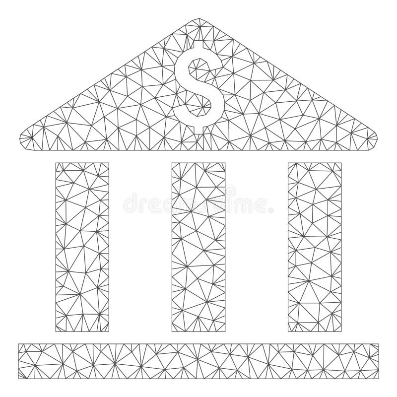 Bank Building Vector Mesh Carcass Model Stock Vector - Illustration of ...