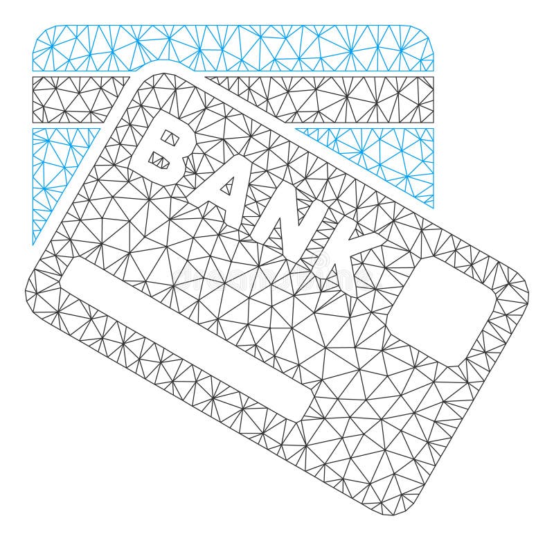 Bank Cards Vector Mesh Wire Frame Model Stock Vector - Illustration of ...