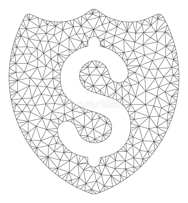 Bank Insurance Vector Mesh Wire Frame Model Stock Vector - Illustration ...