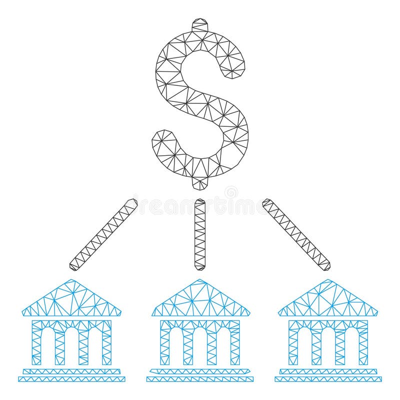 Bank Organization Vector Mesh 2D Model Stock Vector - Illustration of ...