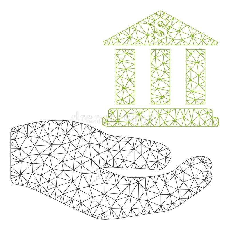 Bank Service Hand Vector Mesh Carcass Model Stock Vector - Illustration ...