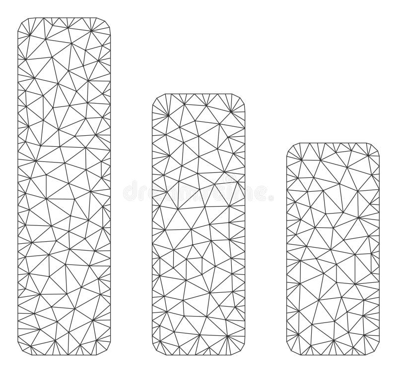 Bar Chart Decrease Vector Mesh Carcass Model Stock Vector - Illustration of descending, design ...