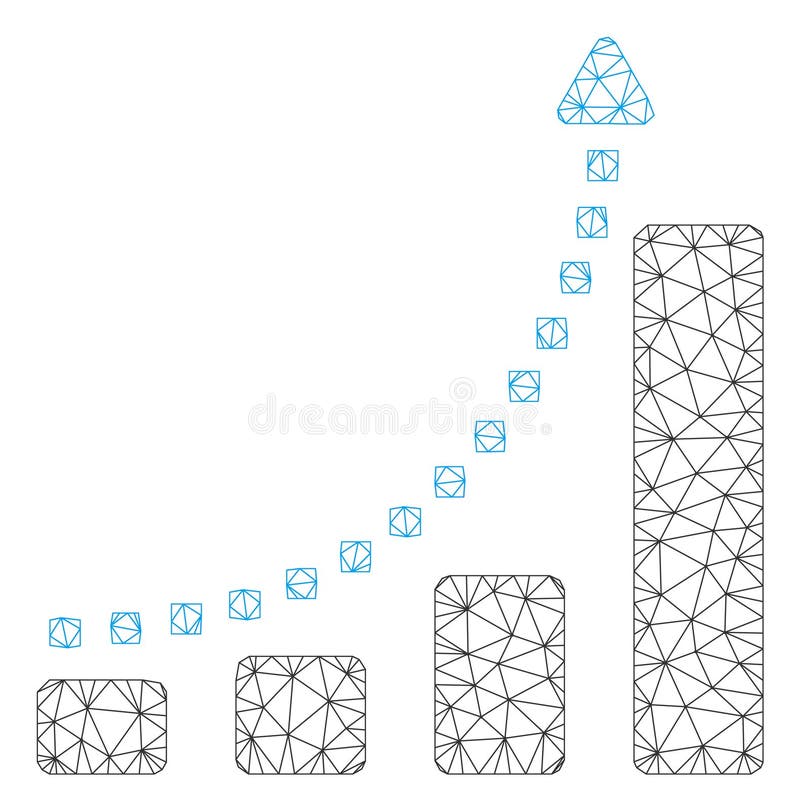 Bar Chart Trend Vector Mesh Network Model Stock Vector - Illustration ...