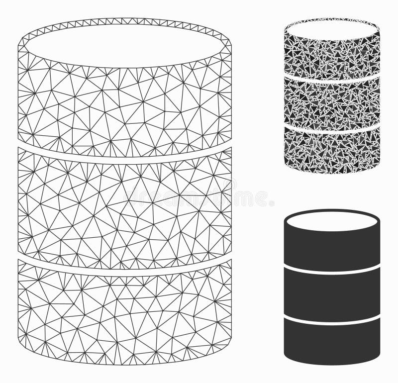 Barrel Vector Mesh 2D Model and Triangle Mosaic Icon Stock Vector ...