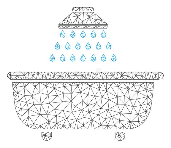 Bath Shower Vector Mesh Carcass Model Stock Vector - Illustration of ...