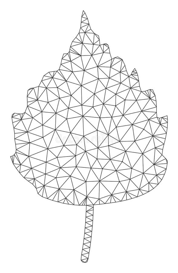 Birch Leaf Vector Mesh Network Model Stock Vector - Illustration of ...