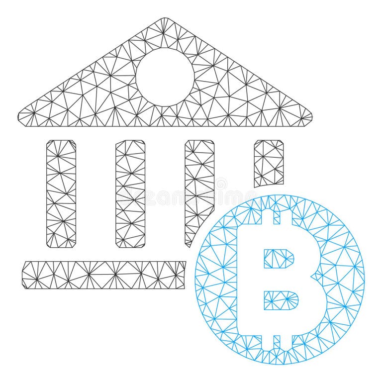Bitcoin Bank Vector Mesh Wire Frame Model Stock Vector - Illustration ...