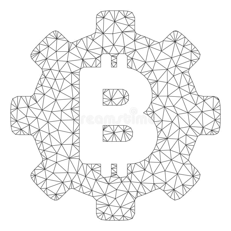 Bitcoin Cog Wheel Vector Mesh Network Model Stock Vector - Illustration ...